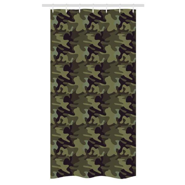 East Urban Home Ersela Camouflage Shower Curtain With Hooks Included